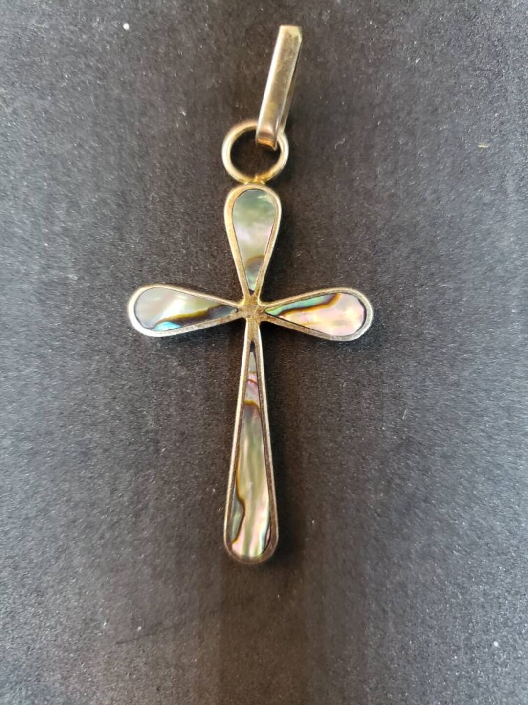 Vintage Sterling Silver Abalone Shell Cross Pendant Jewelry Accessories ...