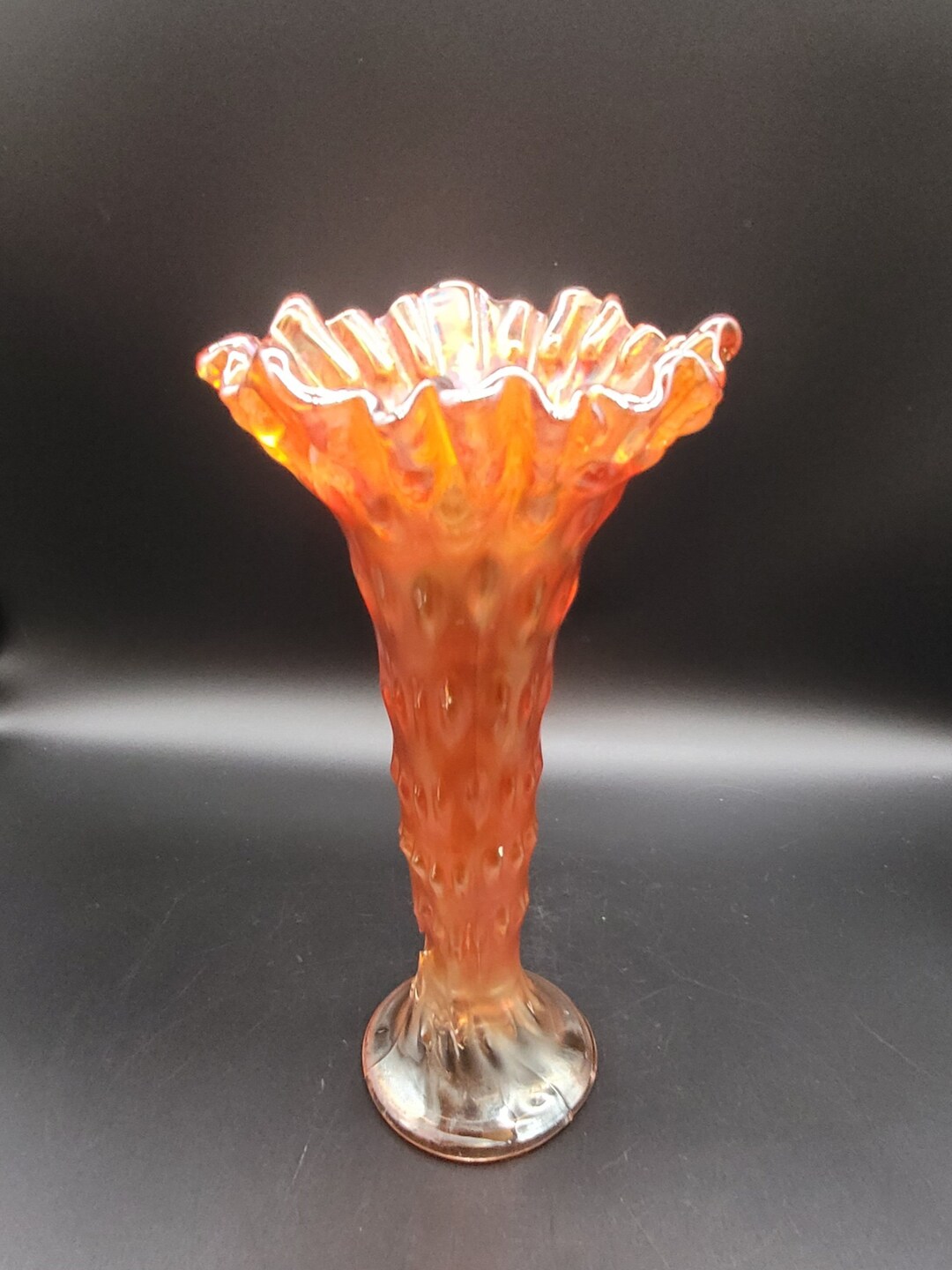 Stunning Carnival Glass Northwood Tree Trunk Swung Vase Collectible ...