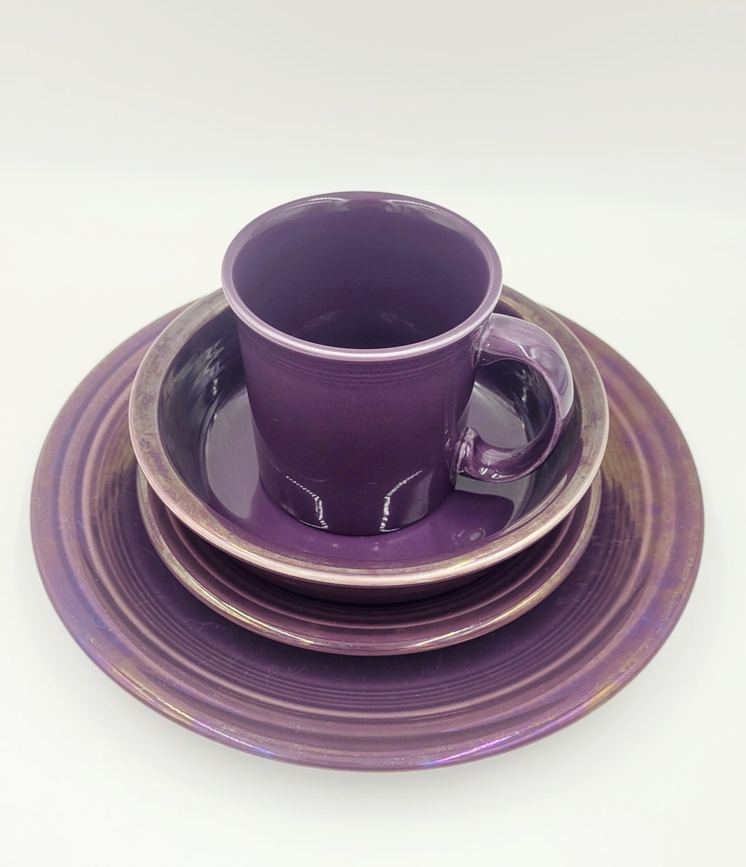Vintage Fiesta Fiestaware Plum Mulberry 4pc Place Setting Dinner Ware ...