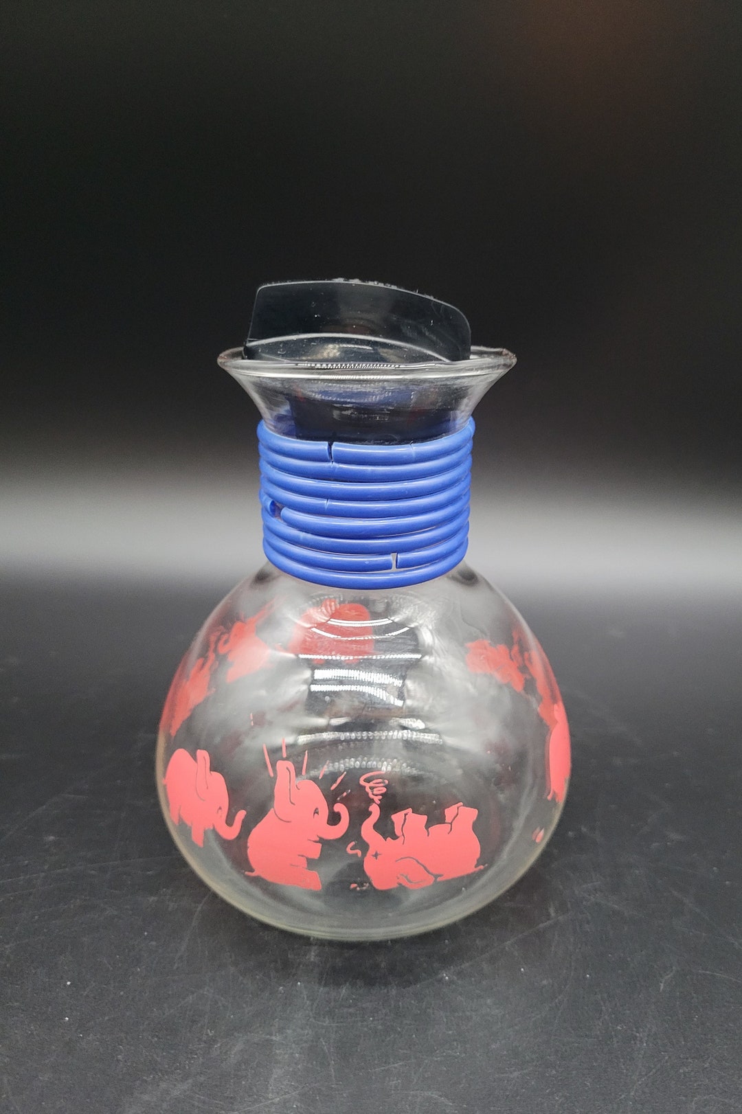 Vintage Hottle Bottle Cory Pink Elephants Single Coffee Tea Server ...