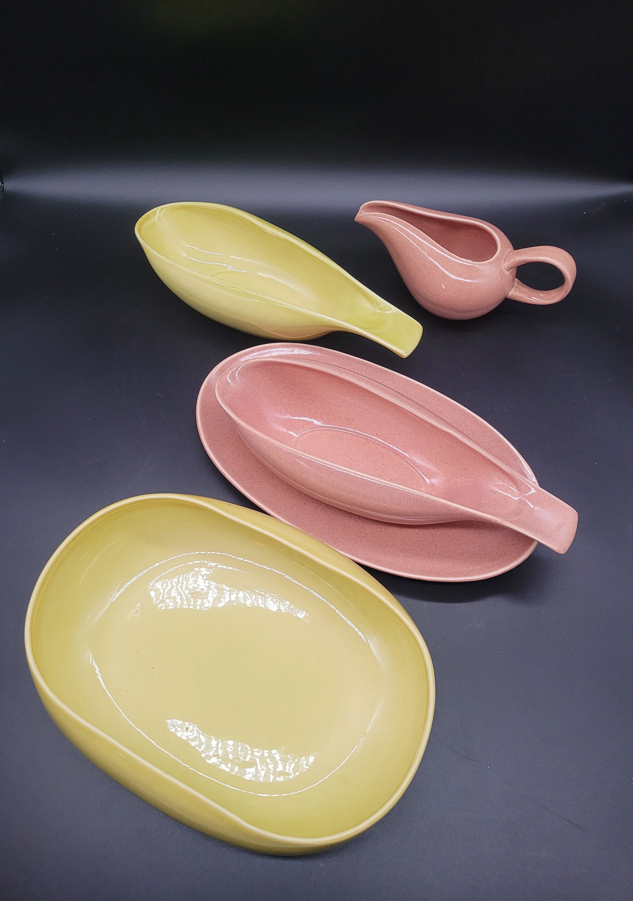 Vintage Russel Wright American Modern Steubenville 5pc Dining Serving ...