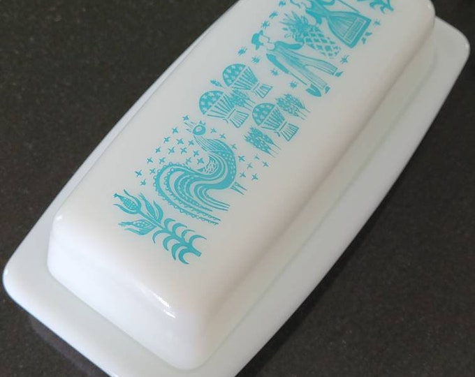 Vintage Pyrex Butterprint Butter Dish Retro Collectible Glass Kitchen ...