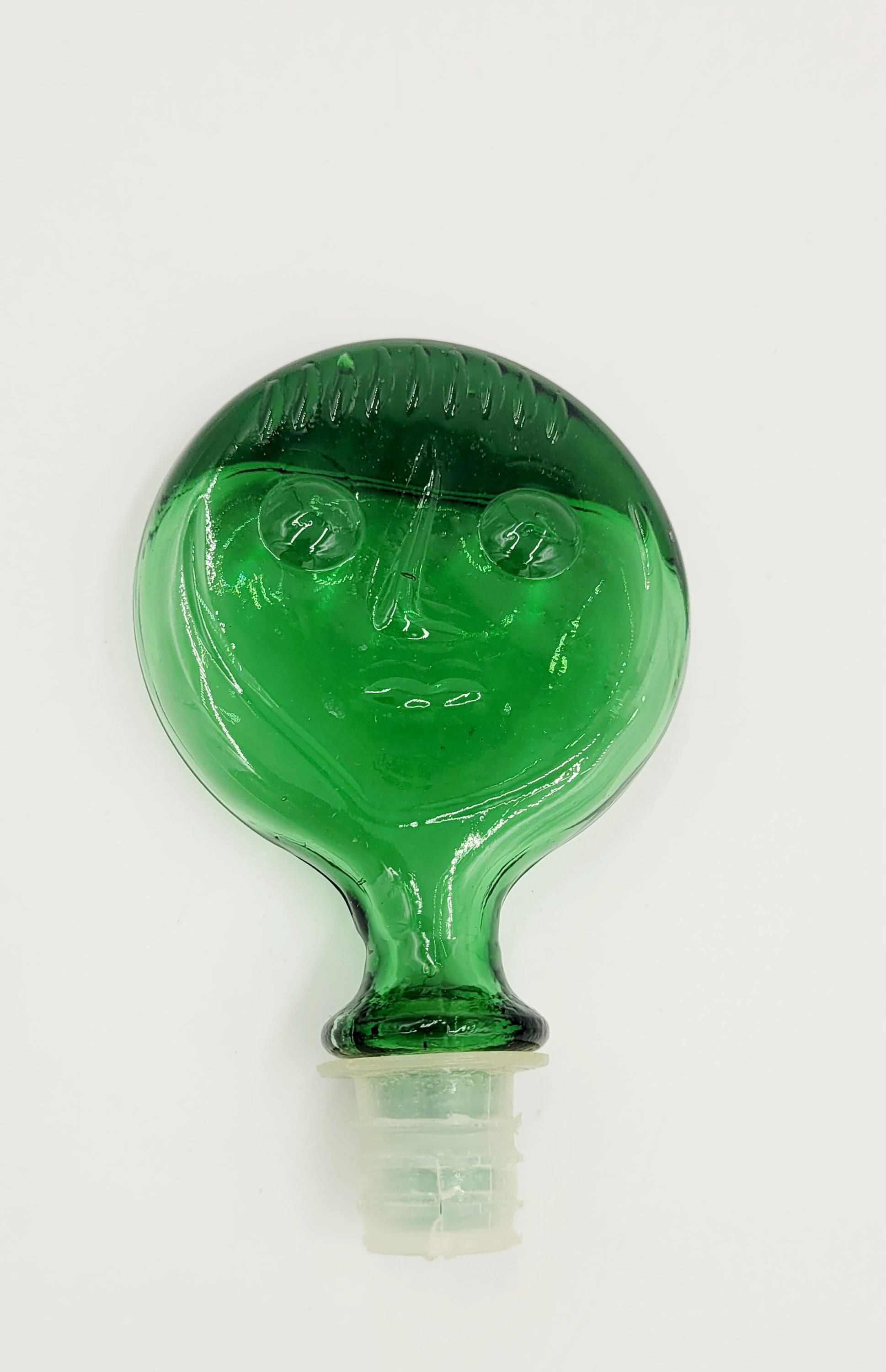 Vintage Mid Century Modern Kosta Boda Green Glass People Face Decanter ...