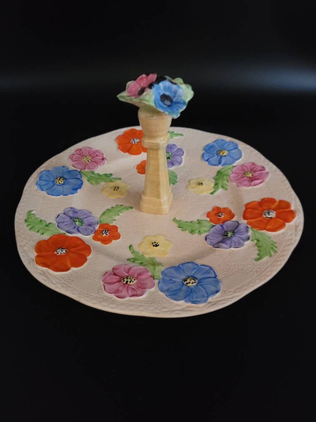 Vintage Art Deco Parrot & Co Coronet Ware Tidbit Tray Embossed Pansy ...