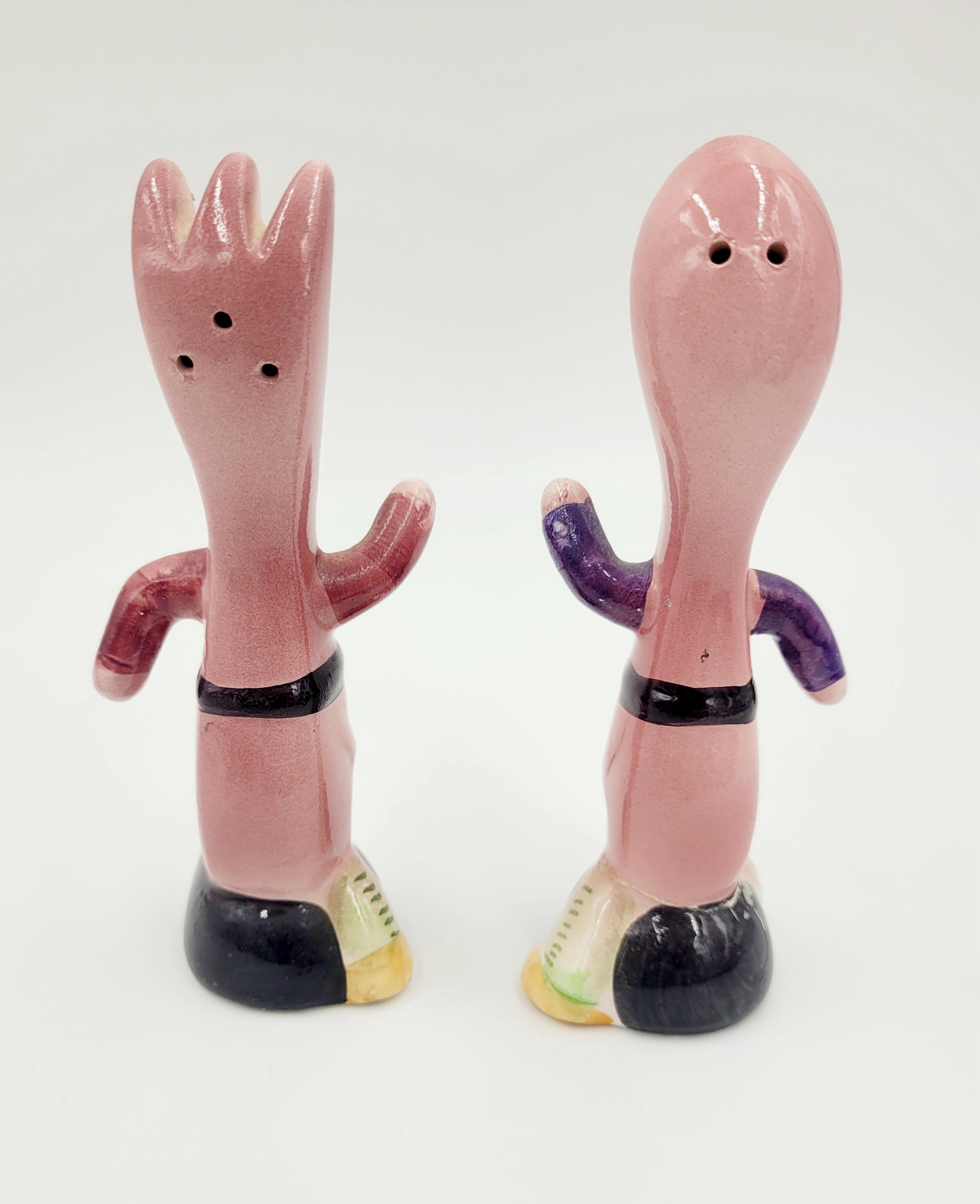 Vintage Anthropomorphic Running Fork and Spoon Salt and Pepper Shaker ...