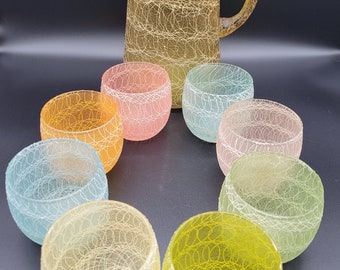 Vintage Mid Century Modern Color Craft Spaghetti String Multi Colored ...