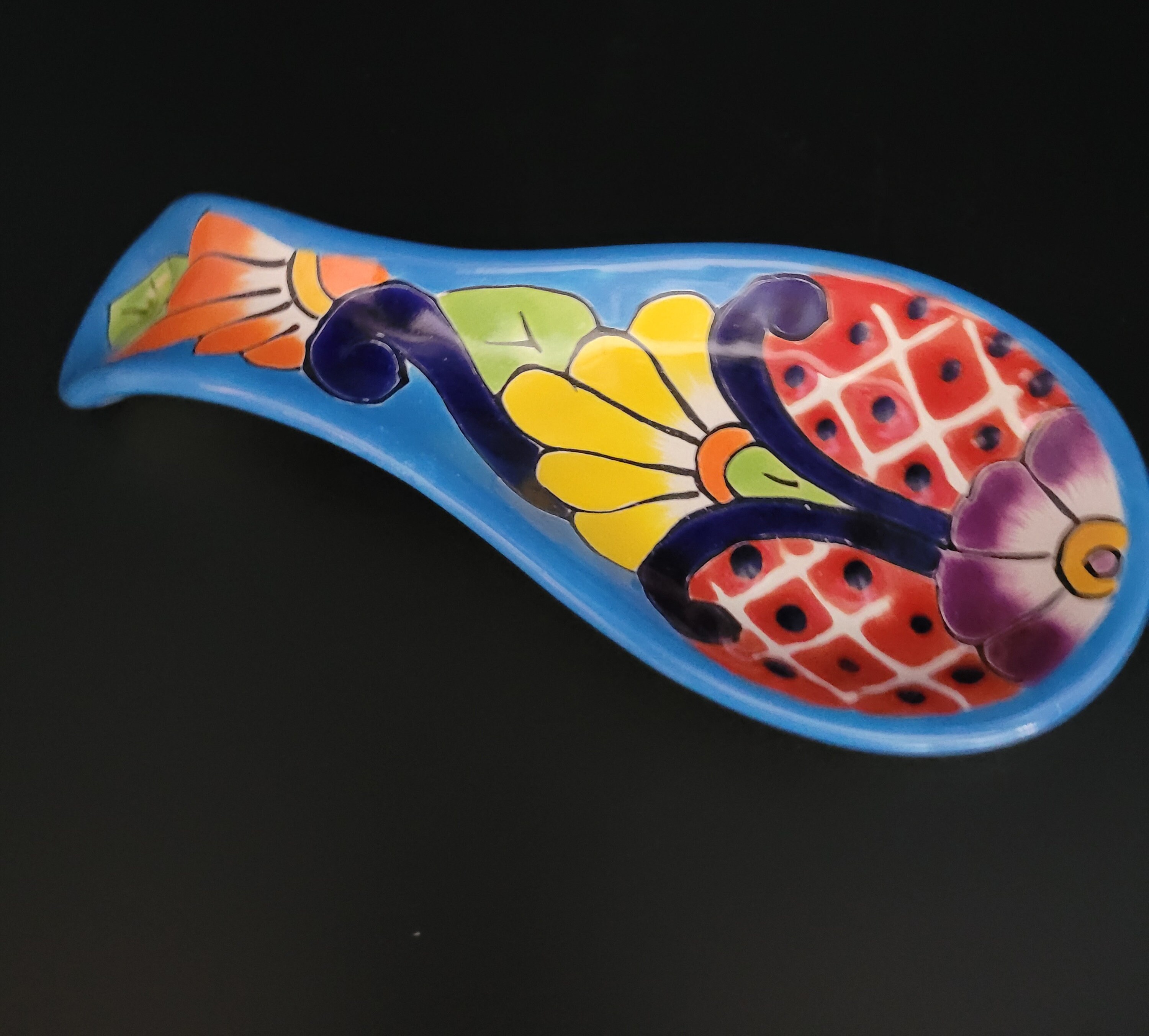 Vintage Talavera Mexican Art Pottery Spoon Rest Kitchen Decor - Etsy