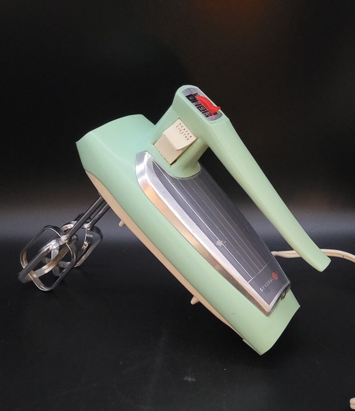 Vintage Mid Century Modern Atomic Green 3 Speed General Electric Hand ...