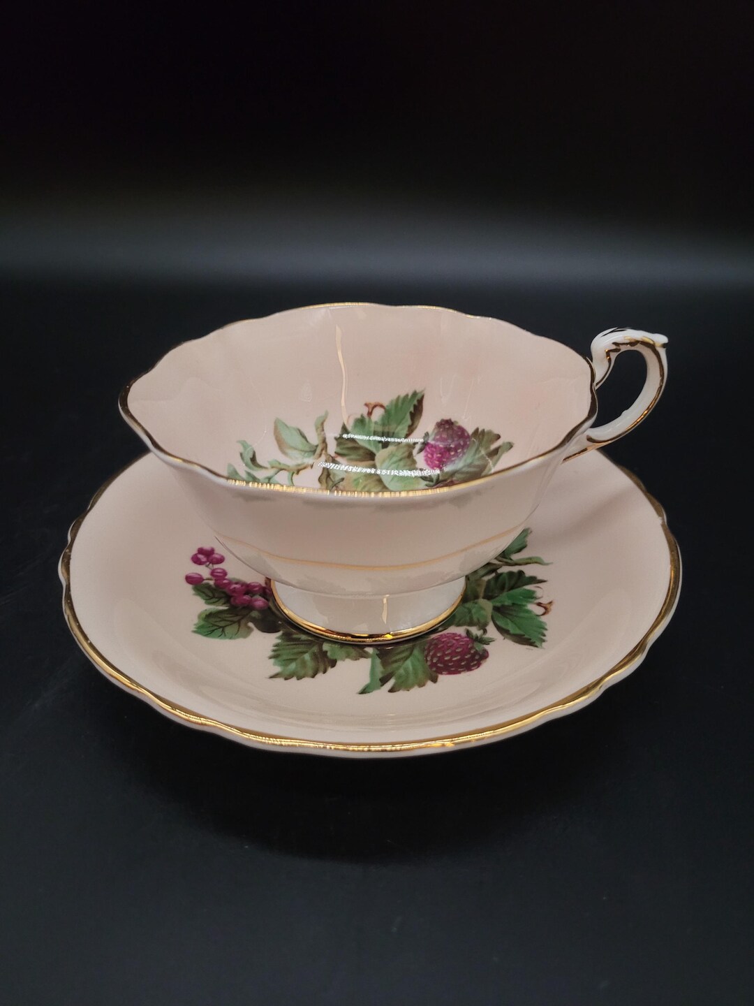 Vintage Paragon Double Warrant Pale Pink Fruit Orchard Apple Grape ...