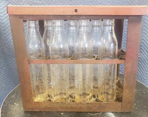 Vintage Embossed Glass Shell Oil Bottles and Original Case | Etsy