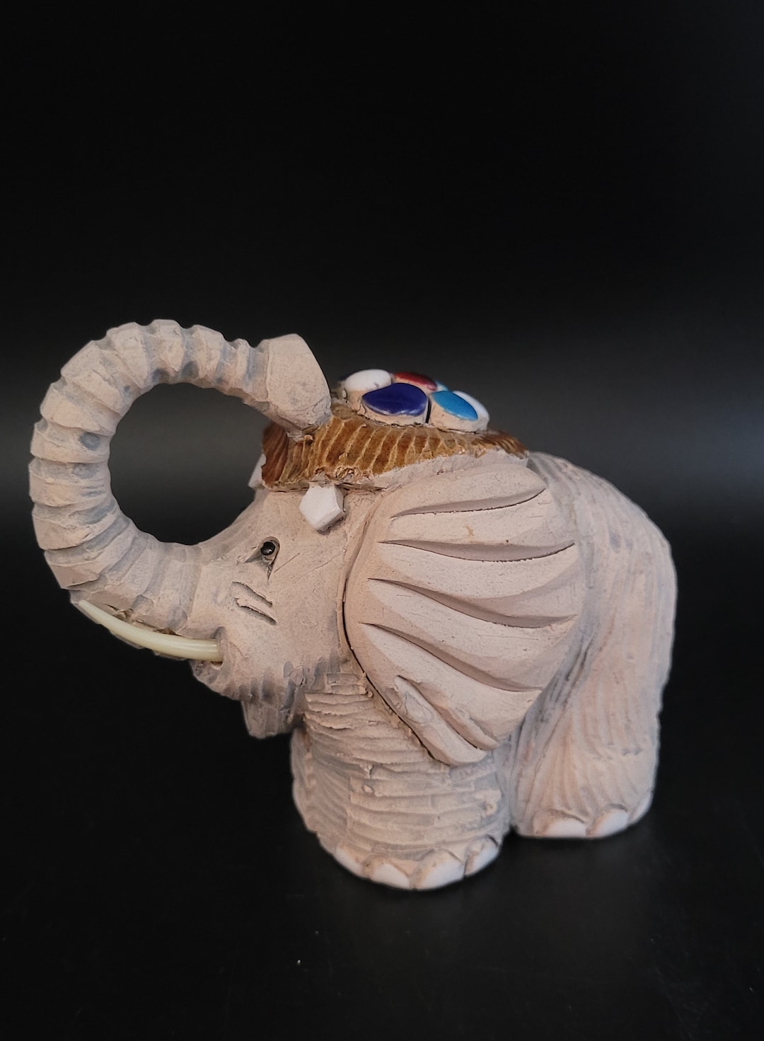 Vintage Artesania Rinconada Folk Art Pottery Good Luck Elephant Trunk ...