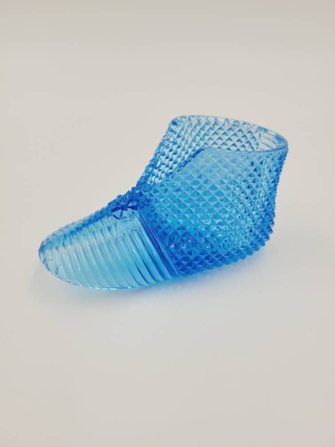 Antique 1800s EAPG Duncan & Sons Blue Bootie Boot Shoe Match Holder ...