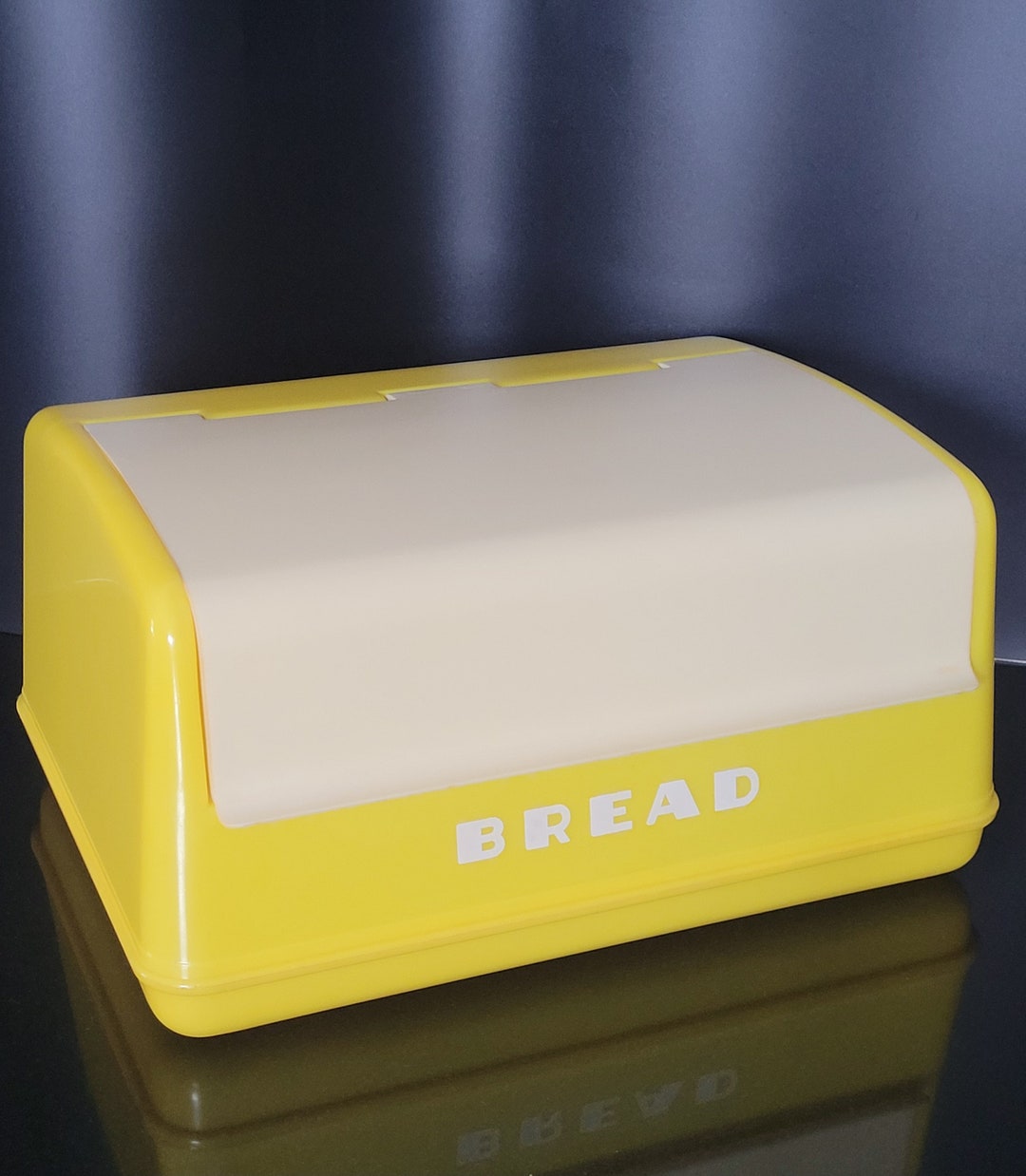 Vintage Yellow Lustro Ware Bread Box Hard to Find Kitchen Decor Retro ...