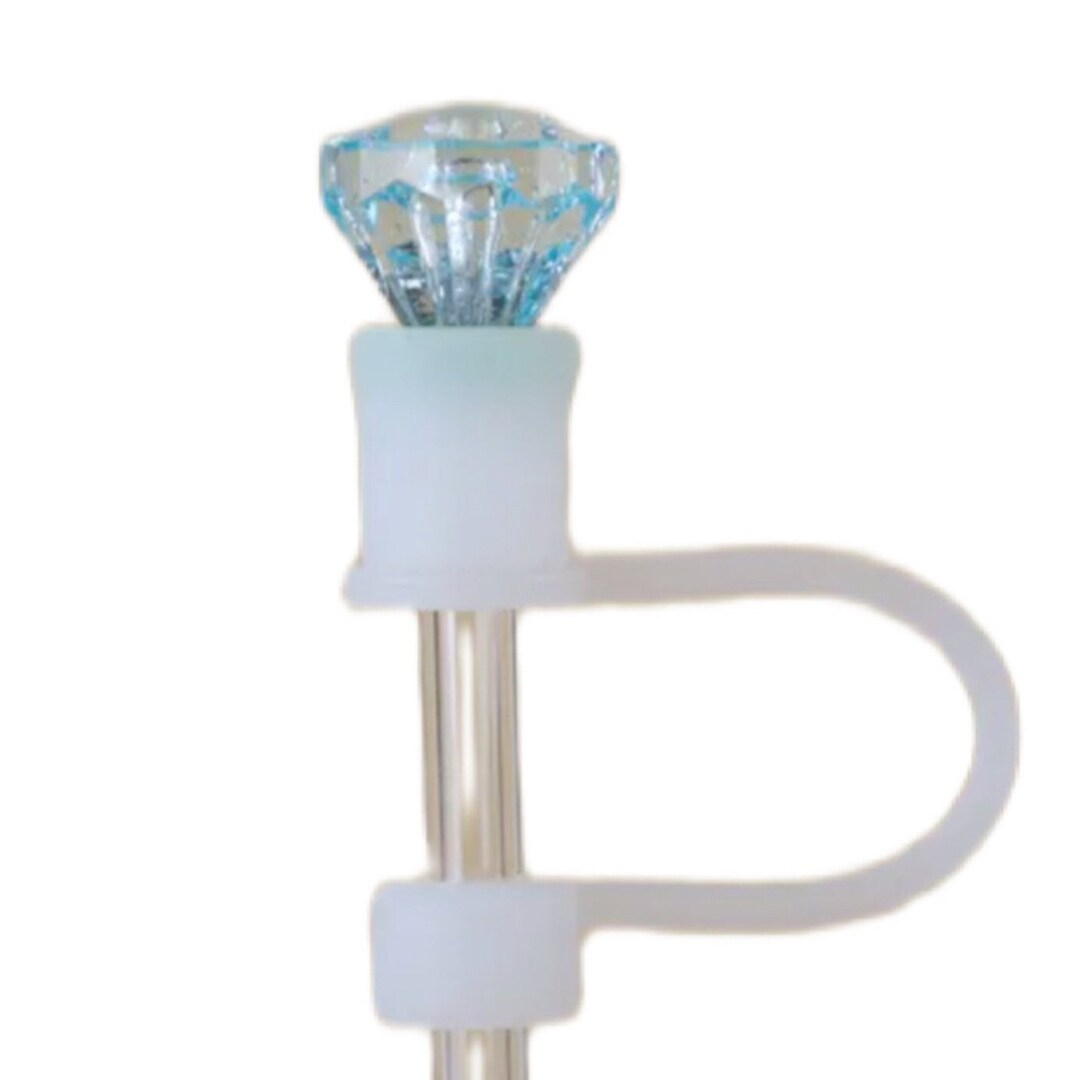 Blue Diamond 10mm Straw Topper Unique Enchanted Decor for Your Tumbler ...