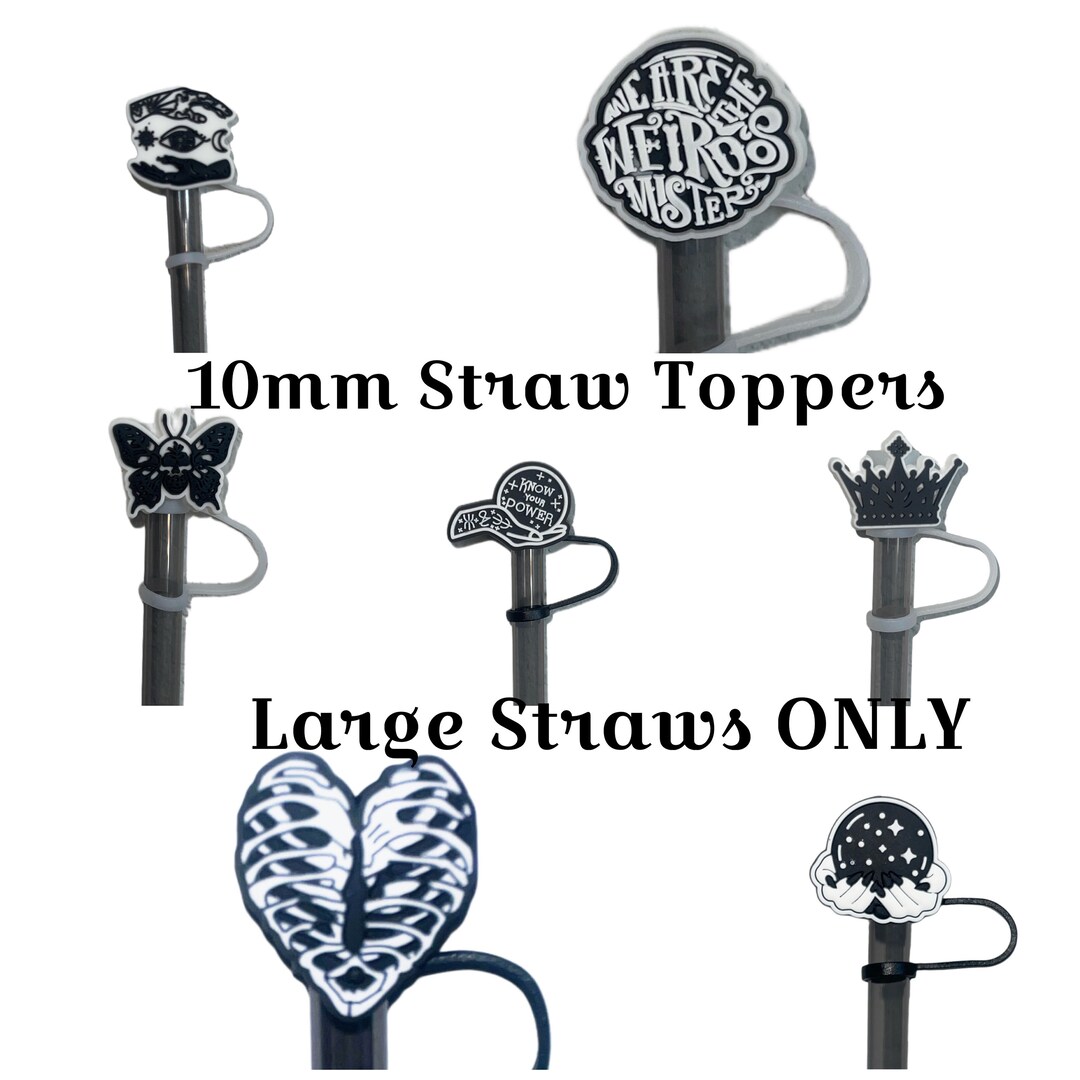 10mm Straw Toppers Black Witchy Themed Accessories. Large Straws ONLY ...