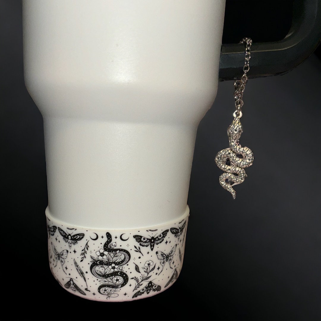 Silver Metal Serpent Tumbler Handle Charm - Unique Goth Decor for Your ...