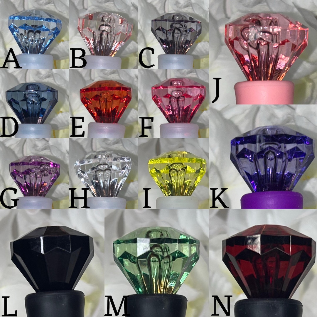 Mix and Match Interchangeable Diamond Straw Topper – Fits 10mm Straws ...