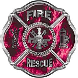 Traditional Fire Rescue Firefighter Maltese Cross REFLECTIVE Decals - Etsy