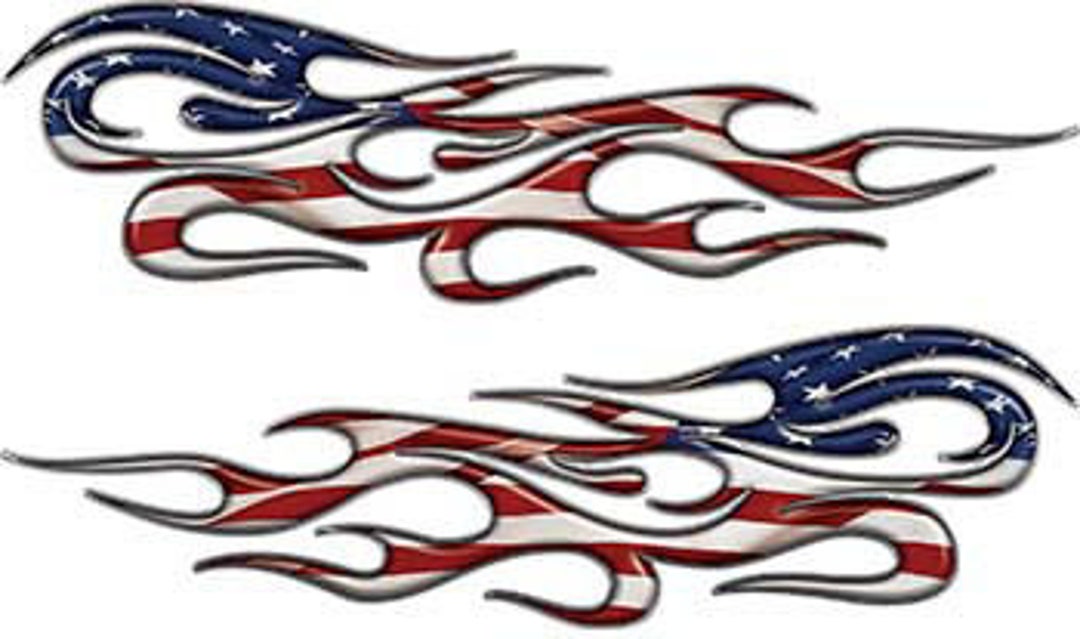 Traditional Tribal Flame Reflective Decals With Silver Outline - Etsy