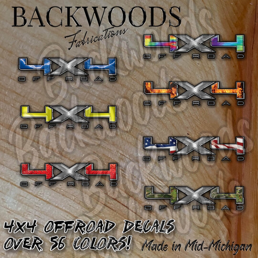 Backwoods 4x4 Offroad Decals in 56 Different Colors, Sizes in ...
