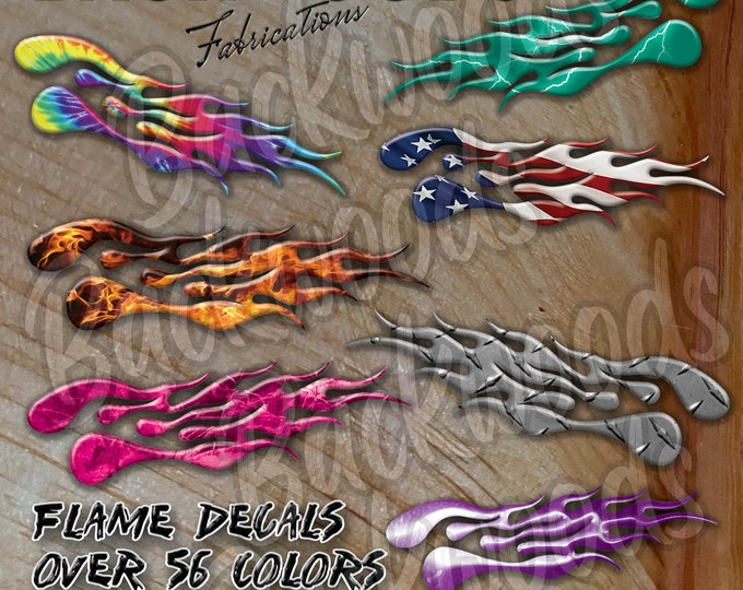 Old School Hot Rod Flame Decals in Tons of Colors & Sizes Reflective or ...