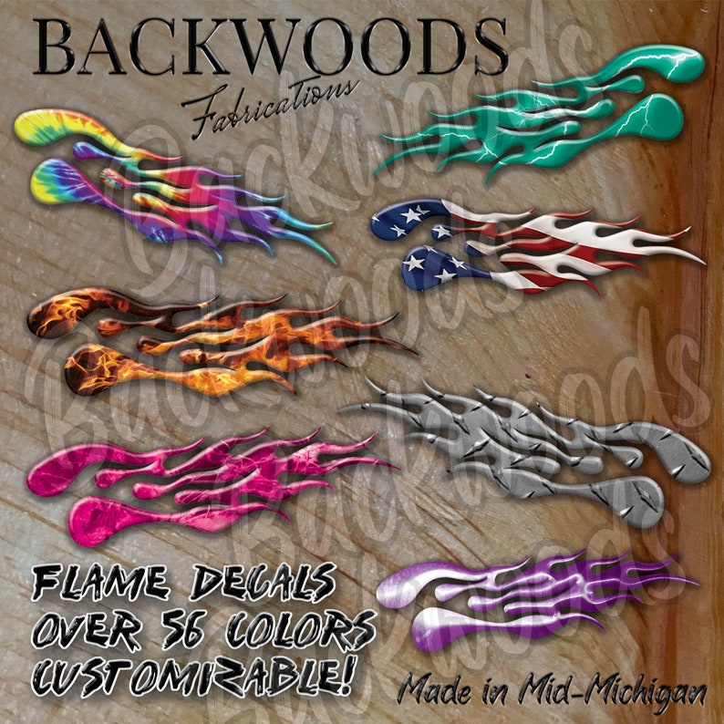 Old School Hot Rod Flame Decals in Tons of Colors & Sizes Reflective or ...