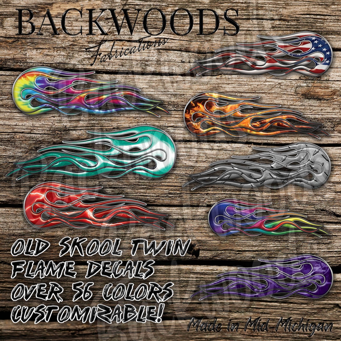 Old School Classic Motorcycle Twin Flame Decals 56 Different - Etsy