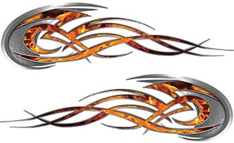 Tribal Flame Custom Motorcycle Tank REFLECTIVE Decals - Etsy