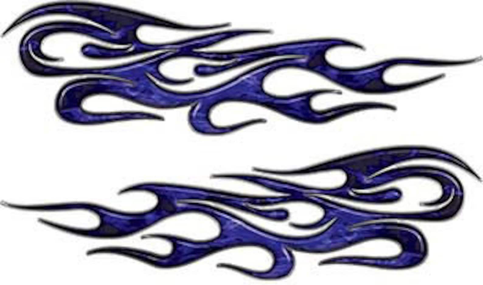 Traditional Tribal Flame Reflective Decals With Silver Outline - Etsy