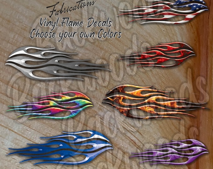 Full Color Vinyl Flame Decals for Motorcycle Gas Tanks, Saddle Bags ...