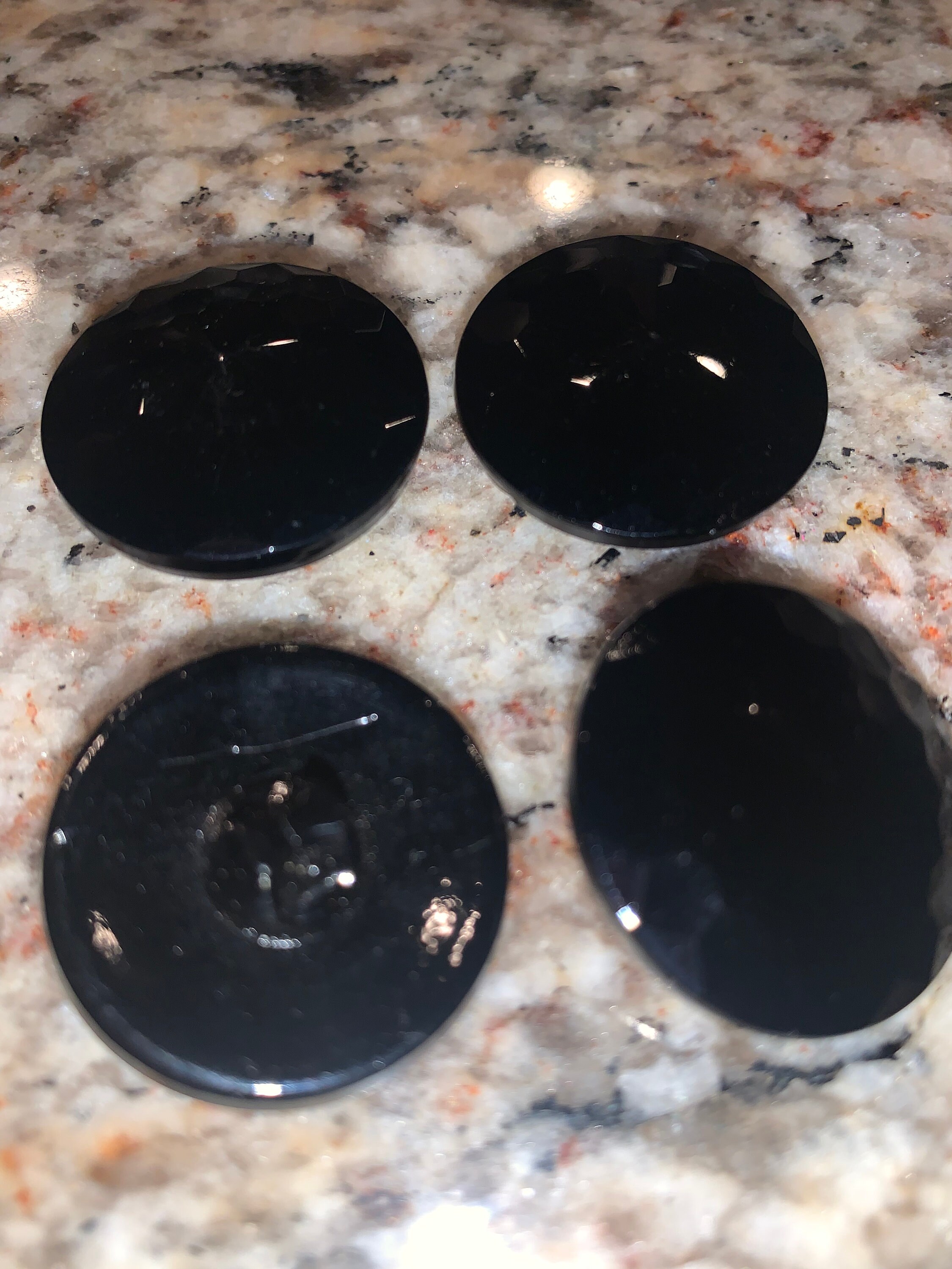 Vintage Jet Black Buttons..Set of 4 ..1960’s Sewing Sewing ...