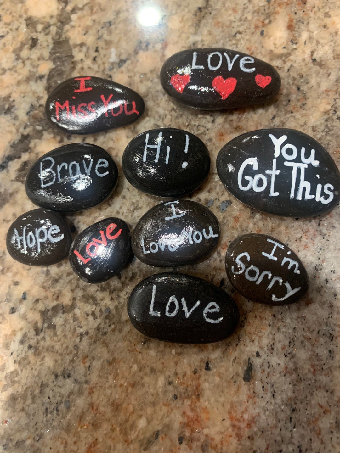 Set of 10 Pocket Rocks Friendship Rocksinspirational Rocks - Etsy