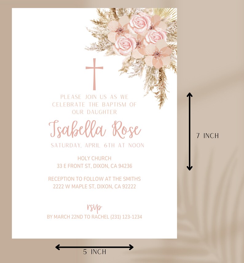 Editable Baptism Christening Invitation | Printable Baptism Christening ...