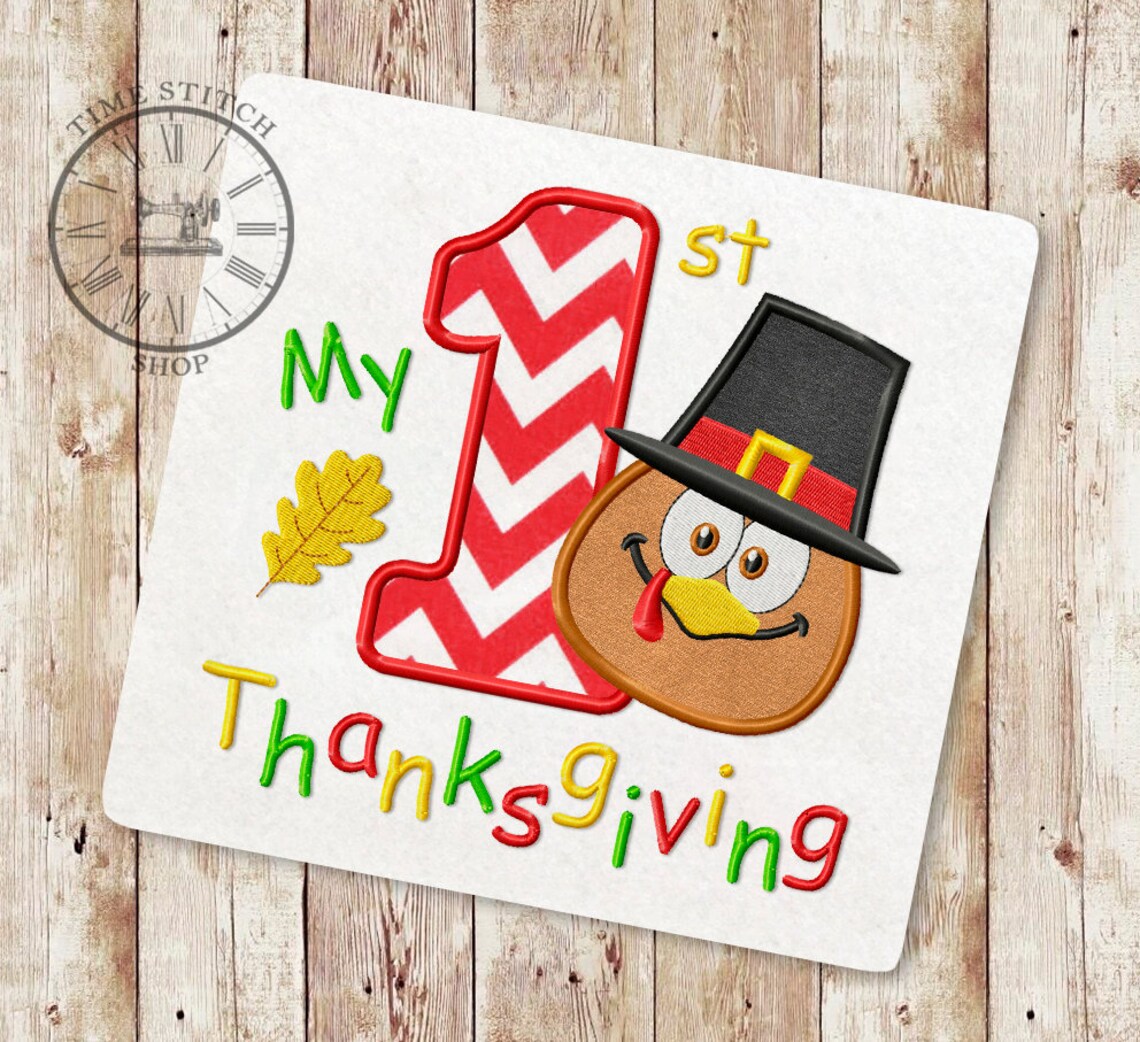 My First Thanksgiving Day Applique Embroidery Designs, Thanksgiving ...