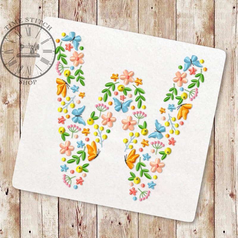 Letter W Embroidery - Etsy