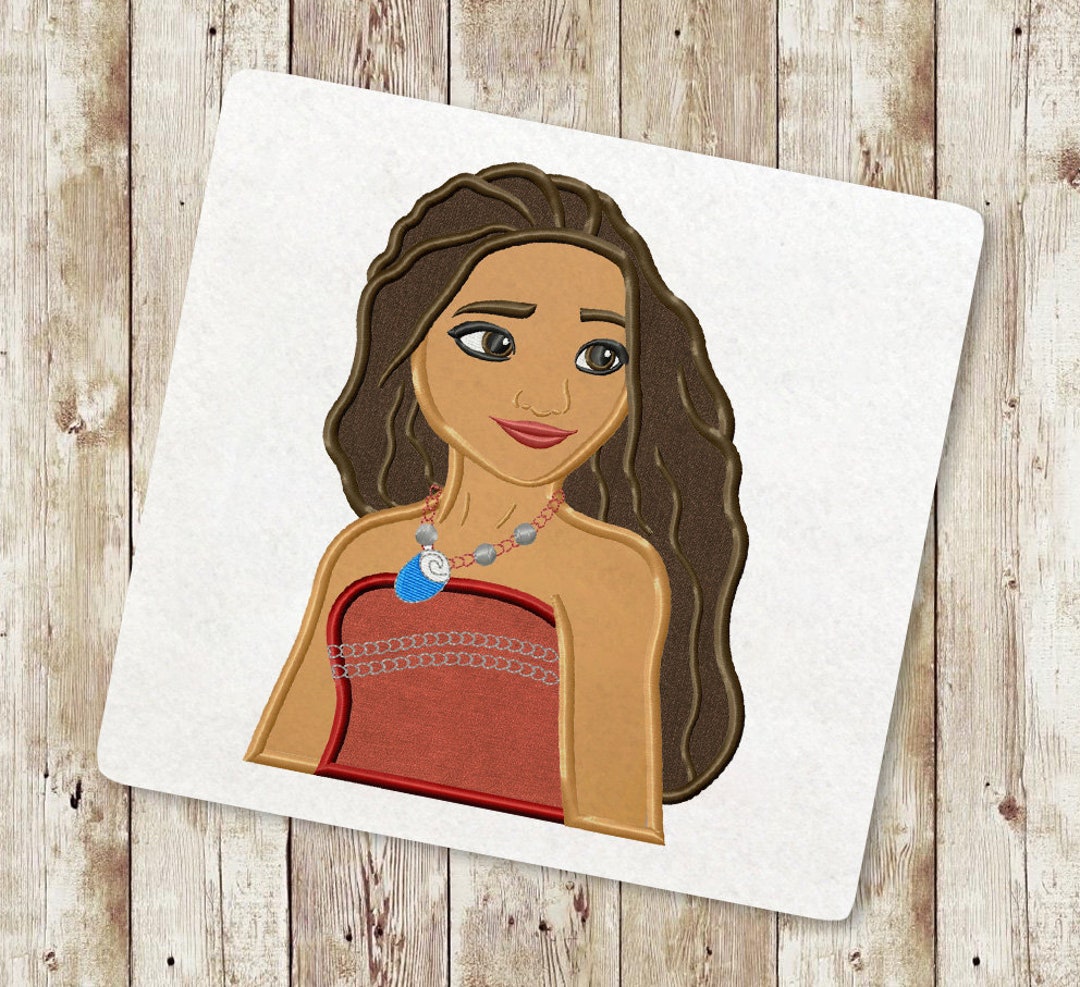 Hawaiian Princess Applique Embroidery Design, Hawaiian Girl Applique ...