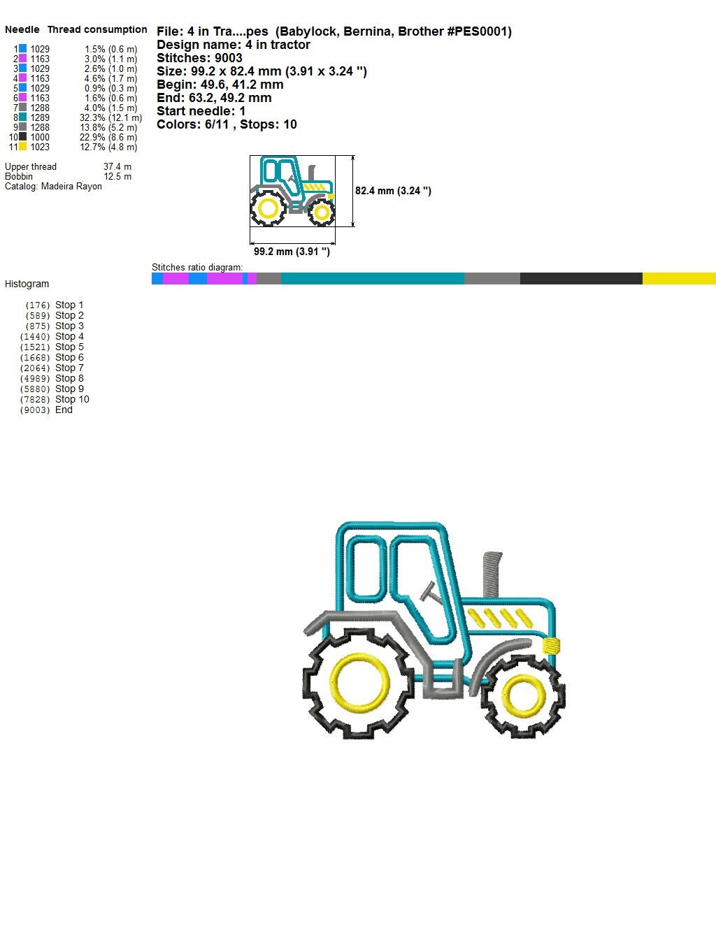 Tractor Applique Embroidery Design Farm Tractor Machine | Etsy