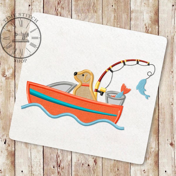 Fishing Applique - Etsy