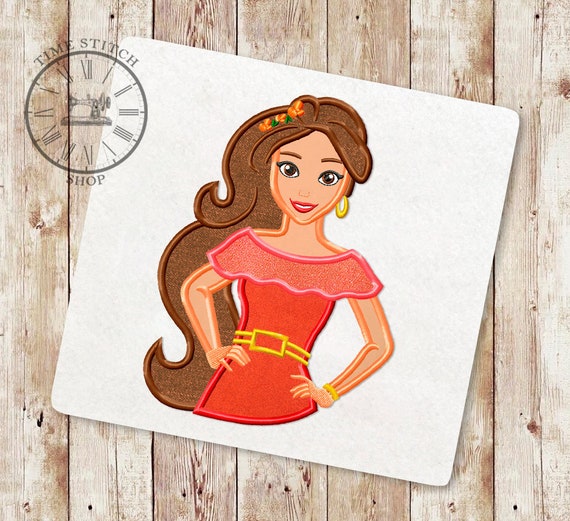 Latin Princess Applique Embroidery Design Princess With Dark - Etsy