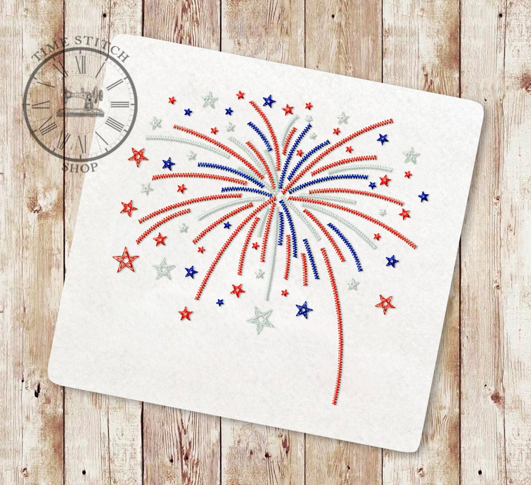 Fourth of July Firework Embroidery Design, Fourth of July Machine ...