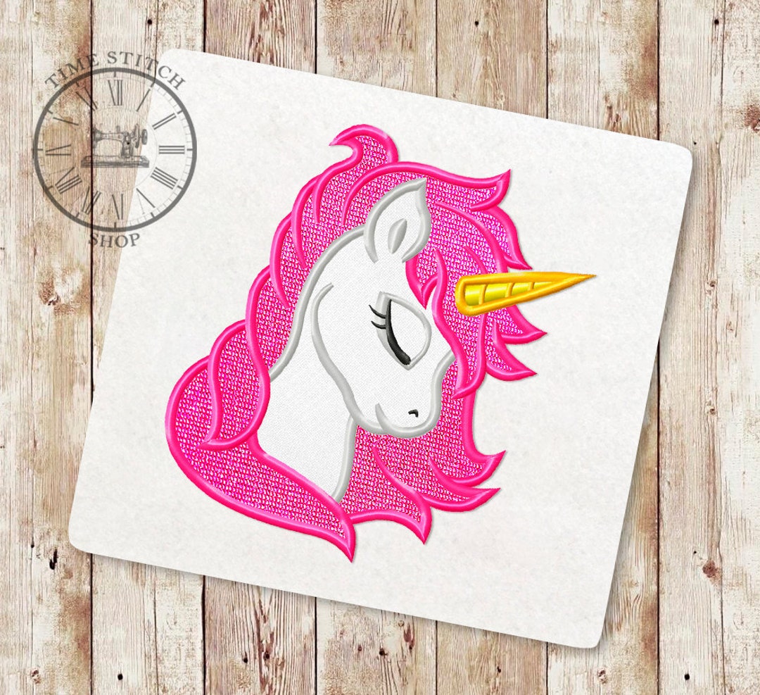 Unicorn Head Applique Embroidery Design, Unicorn Face Machine ...