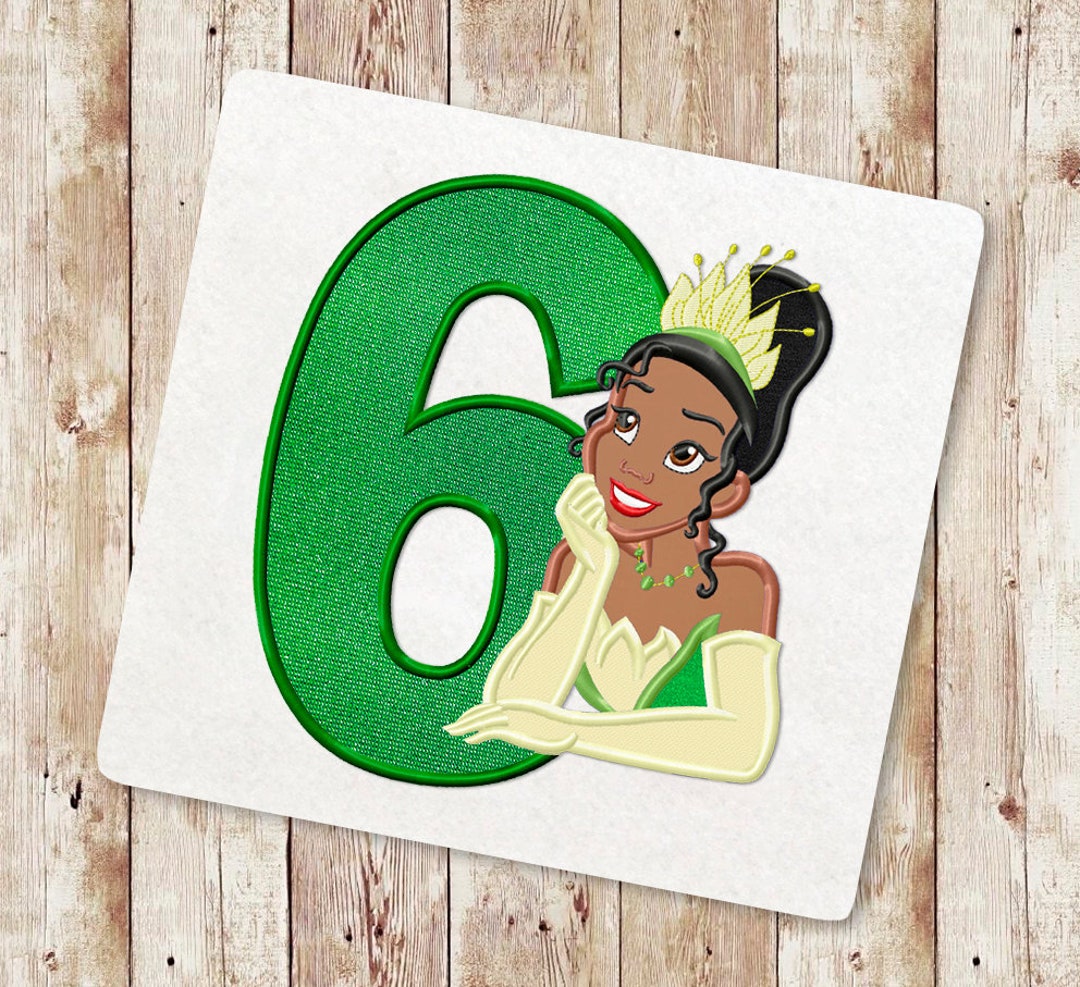 Princess Sixth Birthday Applique Embroidery Design, Baby Girl Princess ...