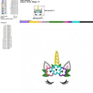 Unicorn Face Applique Embroidery Design, Unicorn Head Machine ...