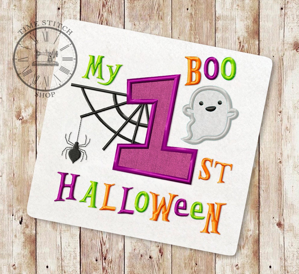 My first halloween BOO Applique Embroidery Designs Halloween | Etsy