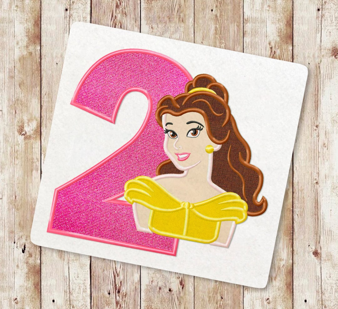 Beauty Princess Second Birthday Applique Embroidery Design, Enchanted ...