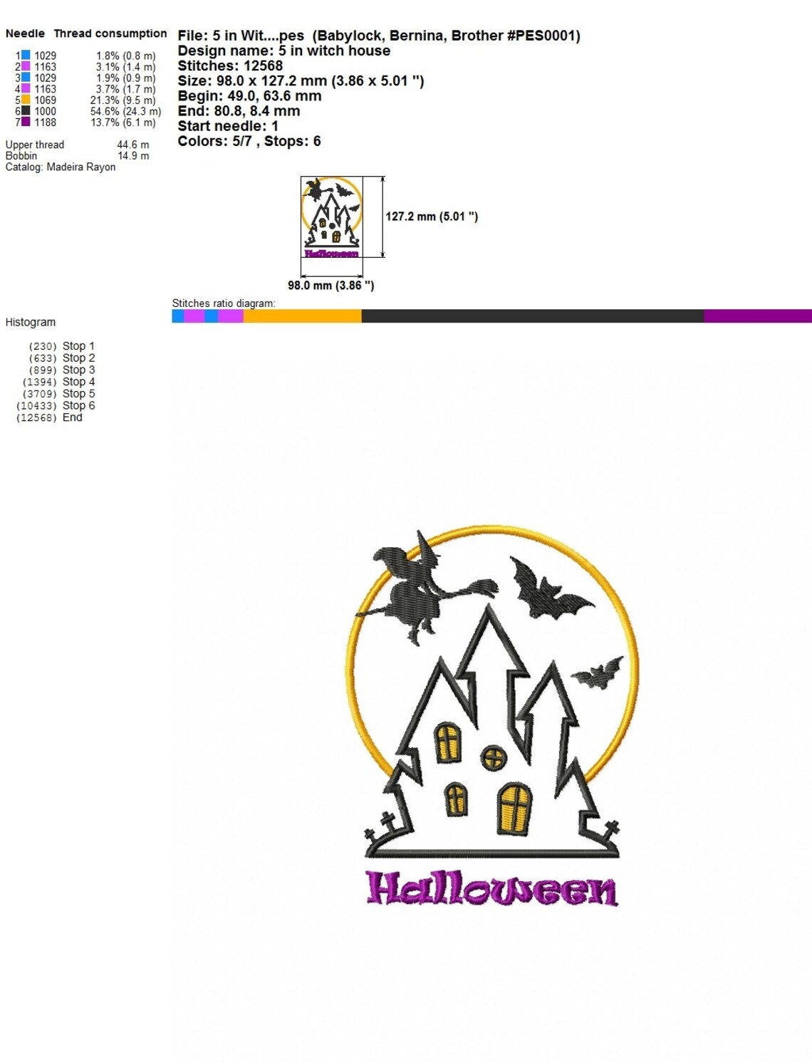 Haunted House Applique Embroidery Designs Witch House | Etsy