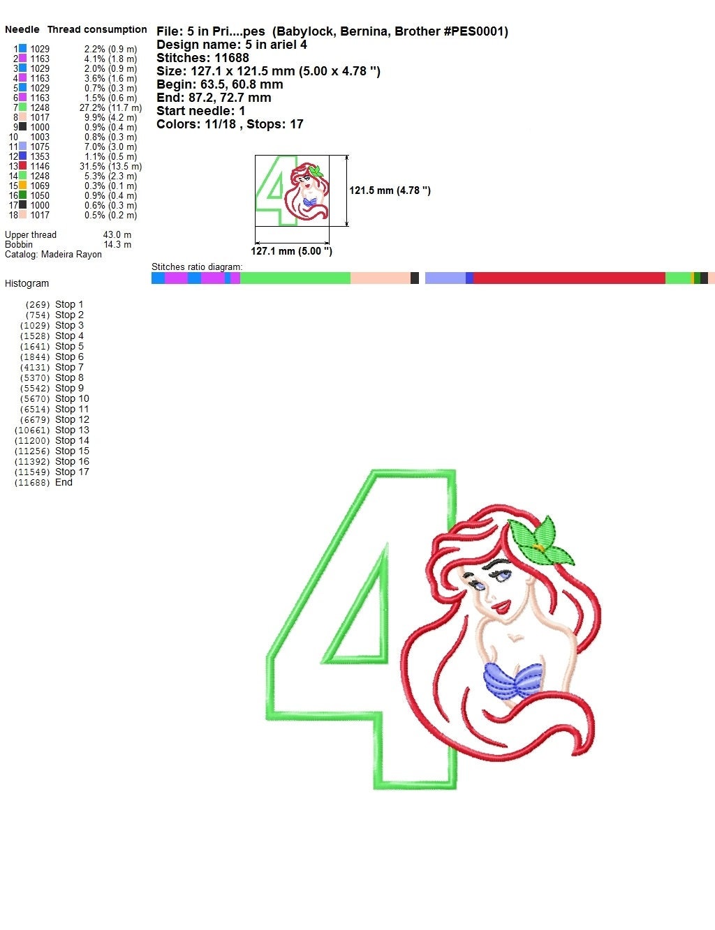 Mermaid Fourth Birthday Applique Embroidery Design Sea | Etsy