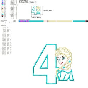 Princess Fourth Birthday Applique Embroidery Design, Ice Queen Applique ...