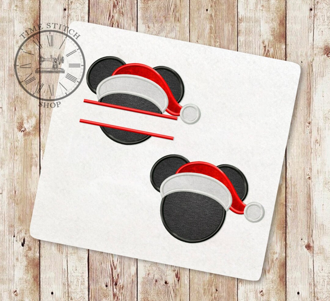 Christmas Mouse Applique Embroidery Design, Mouse Head Split Machine ...