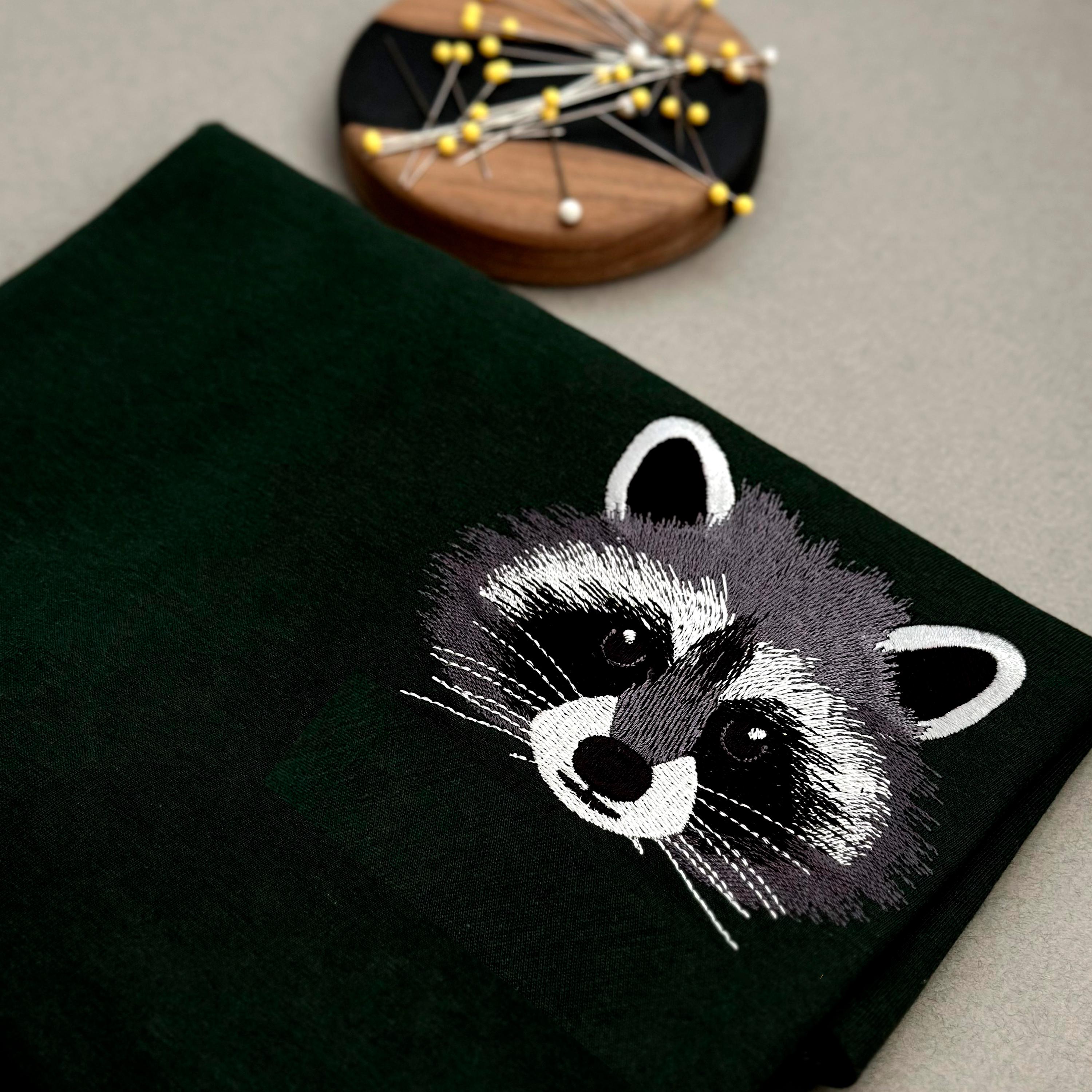 Adorable Raccoon Head Embroidery Design, Cute Woodland Animal ...